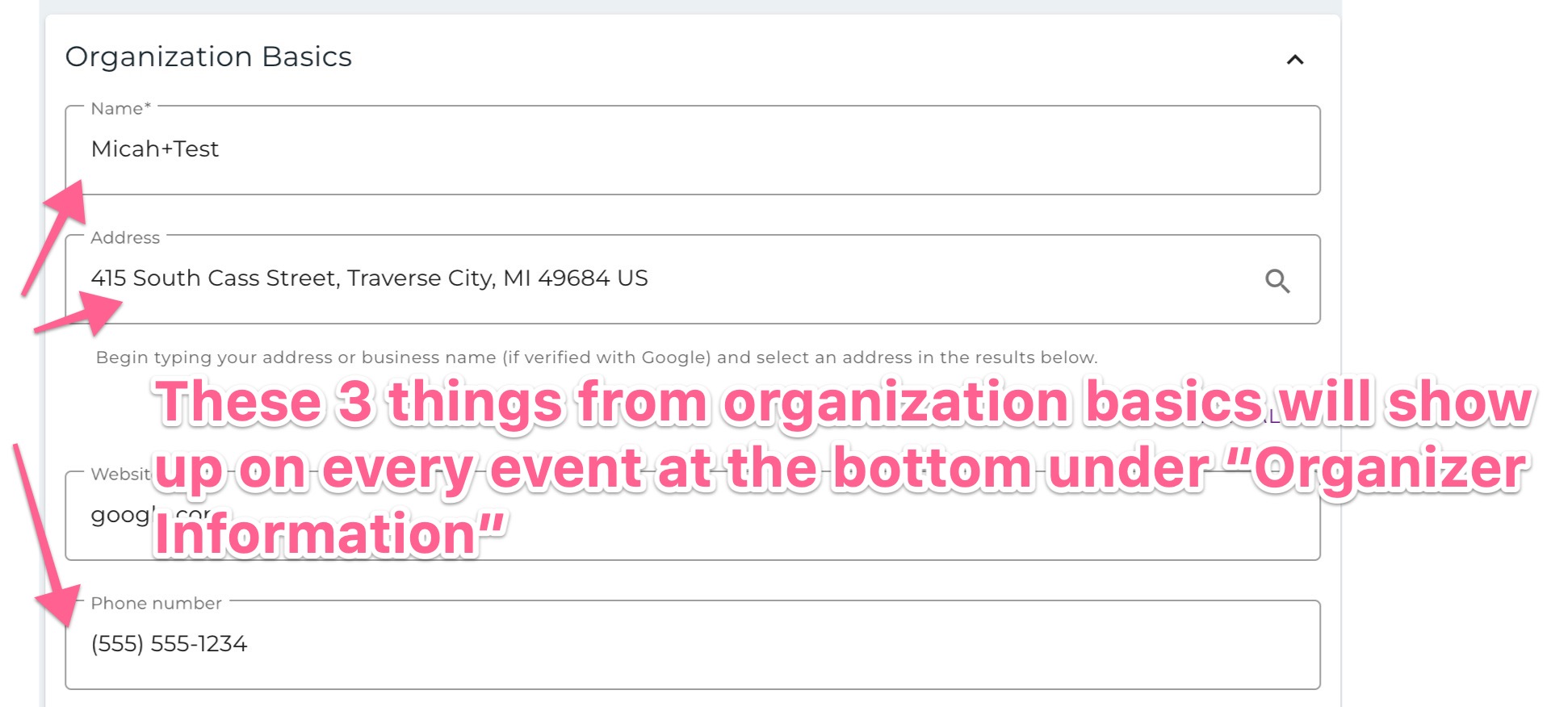 Add Contact Information for a Ticketing Organization – Support